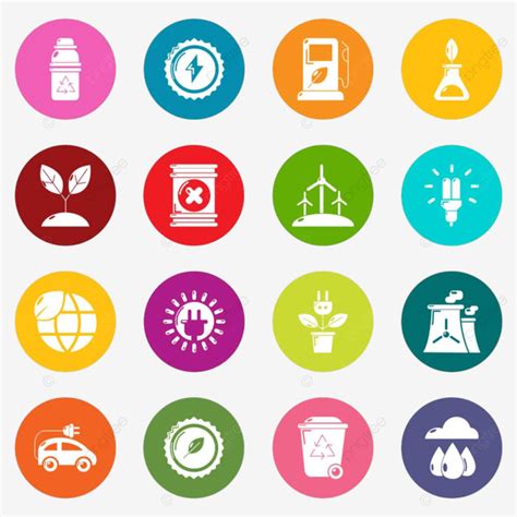 Circle Set Vector Art PNG Ecology Icons Set Vector Colorful Circles
