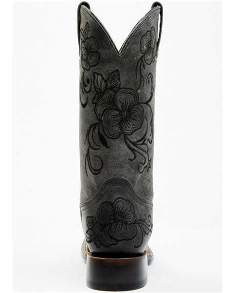 Shyanne Womens Lasy Western Boots Broad Square Toe Black