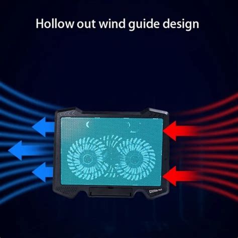 노트북용 S200 듀얼 사일런트 냉각 팬 휴대용 슬림 노트북 냉각 패드파란색