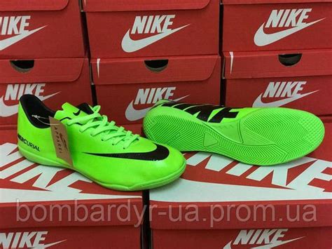 Футзалки Nike Mercurial зеленые бампы найк меркуриал обувь для зала ...