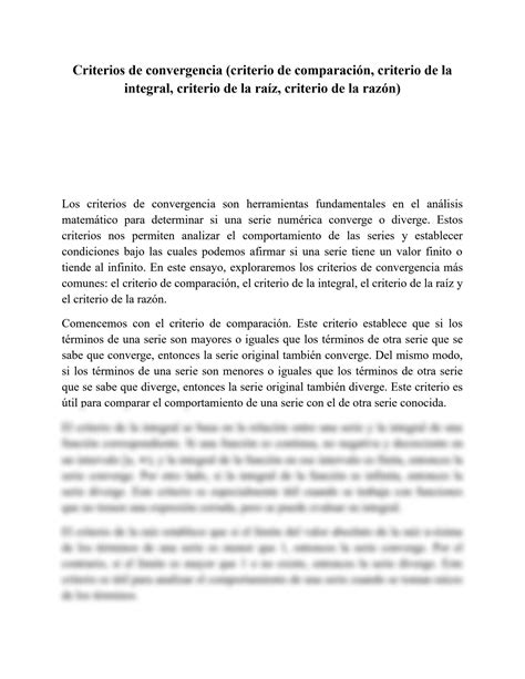 SOLUTION Criterios De Convergencia Criterio De Comparaci N Criterio De