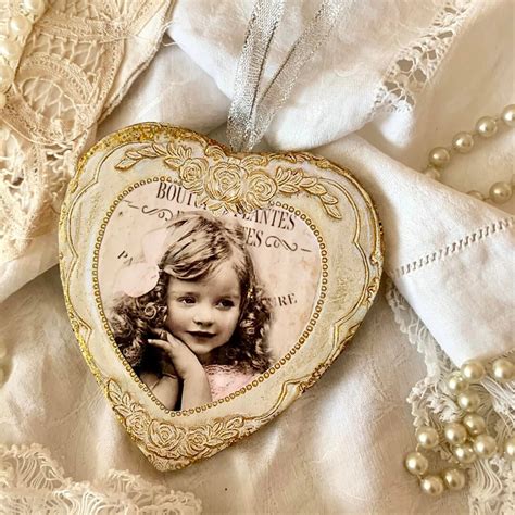 Victorian Ornaments Hanging Heart French Country Decor Valentine