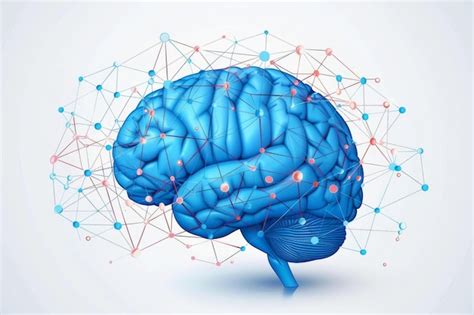Blue Digital Brain With Network Connections Illustrating The Intricate