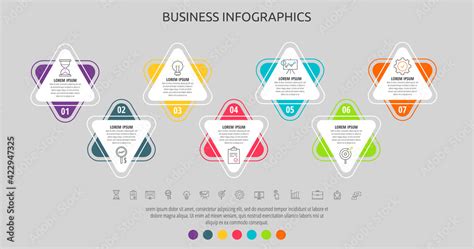 Modern And Simple Flat Vector Triangle Infographic With 7 Steps