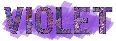 Word Violet Vector Decorative Zentangle Object For Decoration Stock Vector Illustration Of