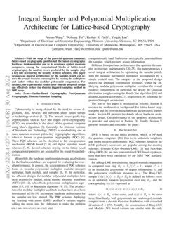Integral Sampler And Polynomial Multiplication Architecture For Lattice