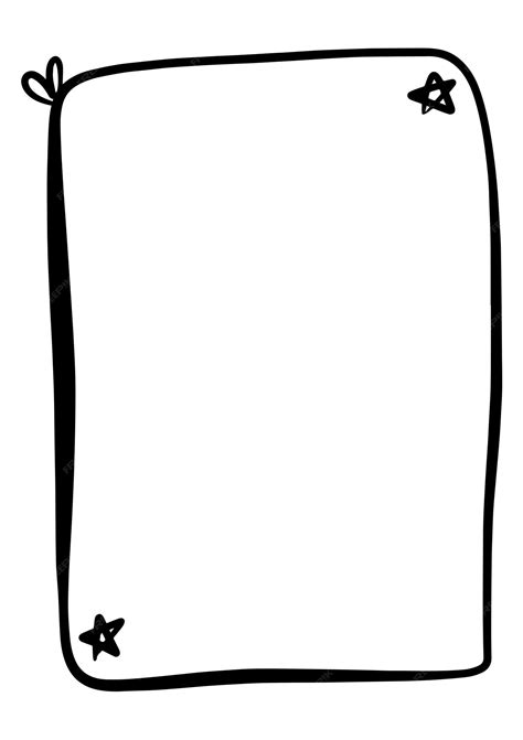 Premium Vector Star Frame Border Hand Drawn Vertical Abstract Decorative Vintage Doodle