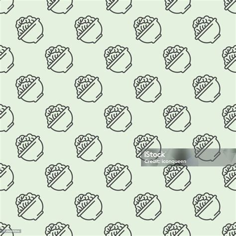 양배추 샐러드 요리 라인 완벽 한 패턴 요리 요리 테마 벡터 그래픽입니다 양배추 야채 배경이 있는 샐러드 기호 반복 라인 아이콘이 있는 접시 건강한 생활방식에 대한 스톡