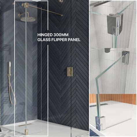 Brushed Brass Flipper Panel For Wetroom Screen Deluxe Bathrooms