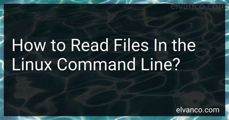 How To Read Files In The Linux Command Line In