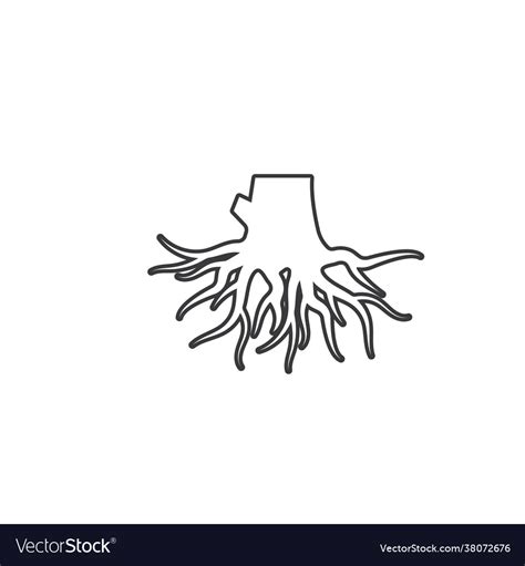 Tree Roots Icon Design Royalty Free Vector Image