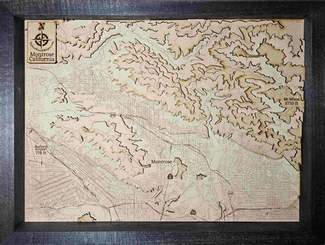 Montrose Ca 3d Wood Map Tahoe Wood Maps