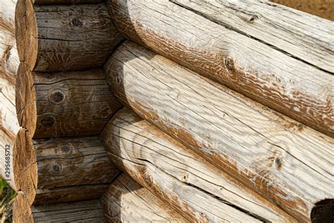 Wooden Log Corner Of The House Log Wall Light Wooden Wall