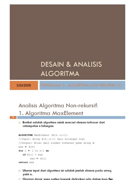 Desain And Analisis Algoritma Algoritm Pdf Pdf