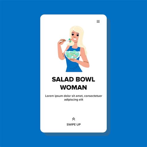Premium Vector Fresh Salad Bowl Woman Vector Diet Holding Female Girl