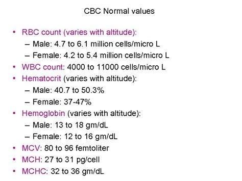 Complete Blood Count Cbc Islamic University Gaza