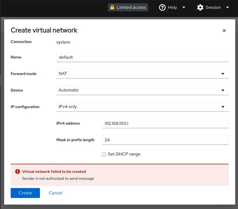 Non Privileged User Is Able To Try To Create A New Virtual Network · Issue 536 · Cockpit
