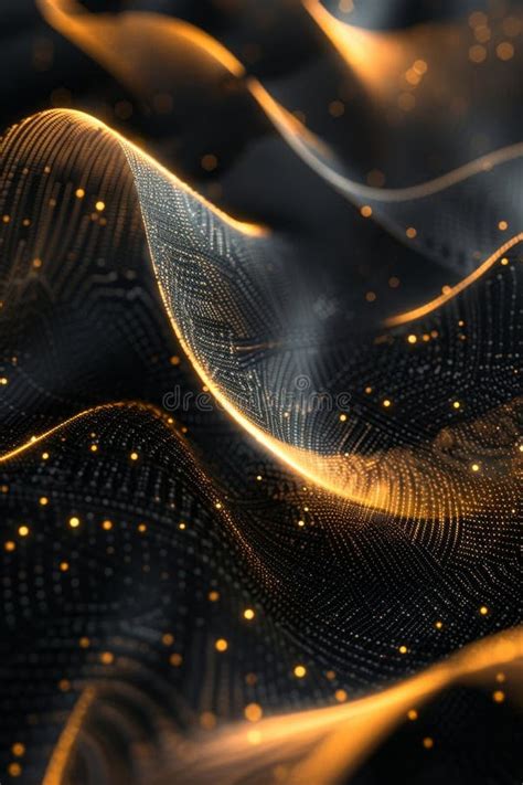 Elegant Gold Strip Lines On Black Canvas Evoke Speed And Flow In