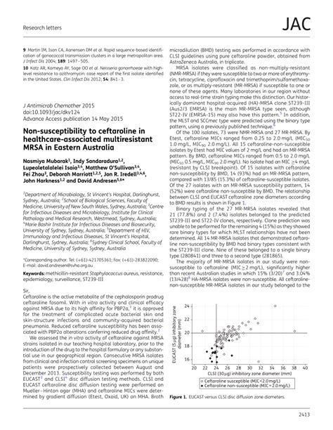 Pdf Non Susceptibility To Ceftaroline In Healthcare Associated