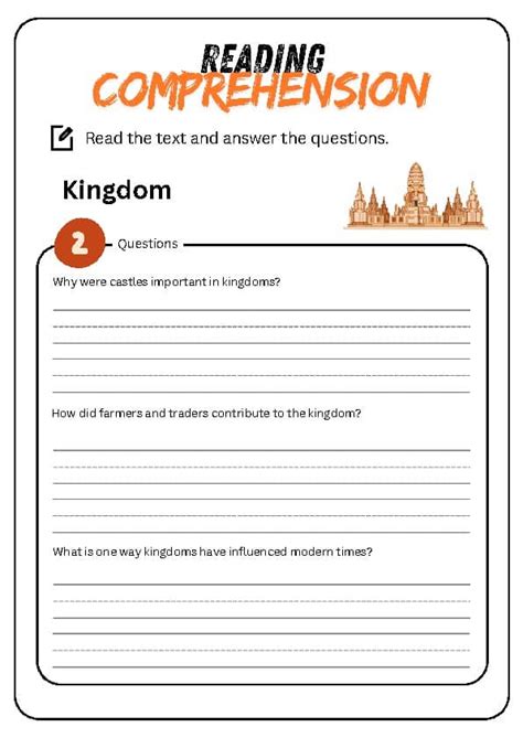 Reading Comprehension Kingdom Solutions By Learnplanet Tpt