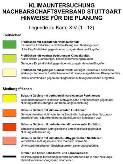 Stadtklima Stuttgart Karte Xiv Blatt Bis Karten Mit
