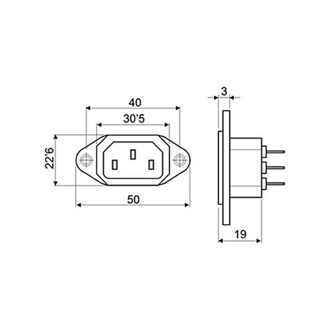 Electrónica Gimeno Conector Macho Chasis IEC C Tornillo