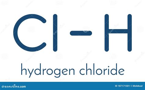 Hydrogen Chloride Hcl Molecule Chemical Structure Highly Corrosive