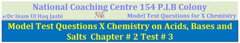 Chemistry Entry Test Success Point X Model Test Questions X Chemistry