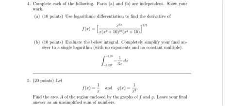 Solved 4 Complete Each Of The Following Parts A And B