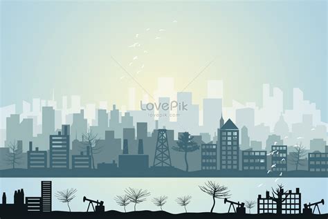 크리에이티브 일러스트레이션 도시 실루엣 일러스트 무료 다운로드 Lovepik