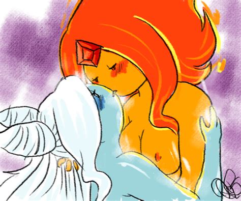 Rule 34 2girls Adventure Time Artist Request Flame Princess Ice Queen