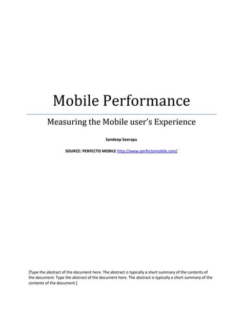 Mobile Performance Pdf