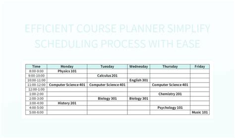Free Course Planner Templates For Google Sheets And Microsoft Excel Slidesdocs