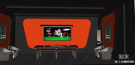 现代台球包厢su模型下载【id1144883300】知末su模型网