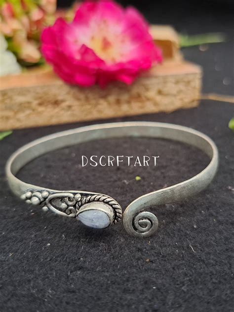 Moonstone Bangle Moonstone Braceletgemstone Banglewomen Bangle 925