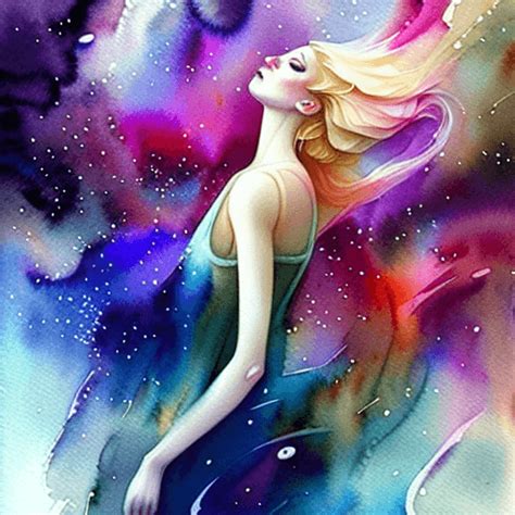 Ethereal Woman Floating In Outer Space · Creative Fabrica