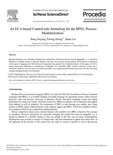 pdf an eca based control rule formalism for the bpel process