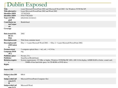 PPT Unlocking The Potential Of Dublin Core Metadata Essential Elements For Efficient