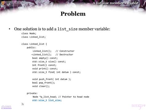 a list size member variable ppt download