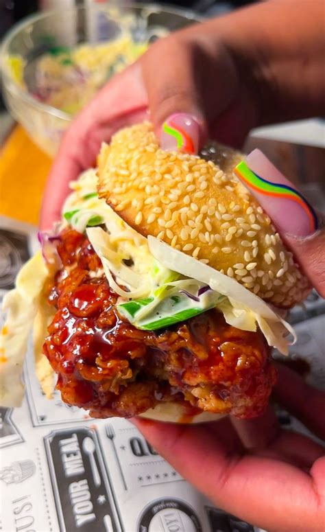 Sweet Spicy Korean Fried Chicken Sandwich