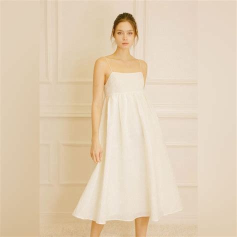 The Willow Monochromatic Embossed Floral Midi Dress Ivory Floral