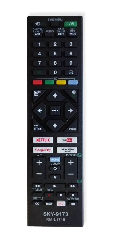 Controle Remoto TV Sony Smart RM L1715 Eletro Parts