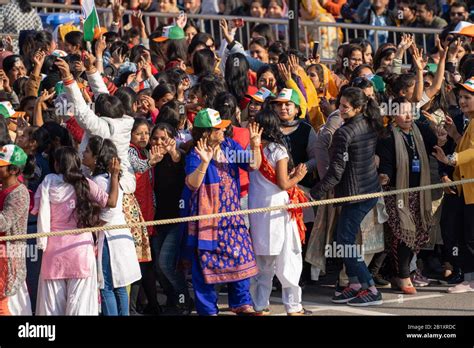 Amritsar India Febuary 8 2020 Indian Women Dance In The Parade At