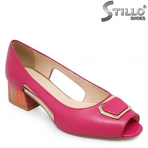 Летни обувки естествена кожа с моден ток 42144