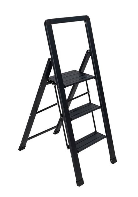 Escabeau pliable Alu Smart 3 marches Noir marches antidérapantes 52640100