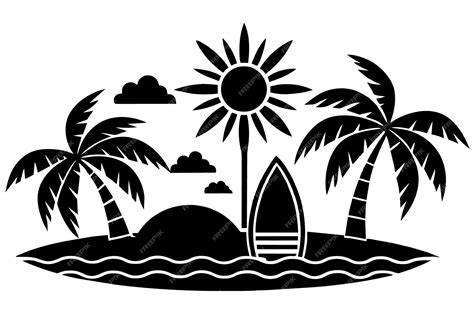 Premium Vector Ummer Minimalist Vector Illustration Silhouetted On