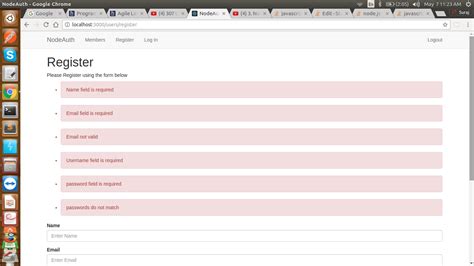 Nodejs Issues With Error Messages While Validating The Form Field In