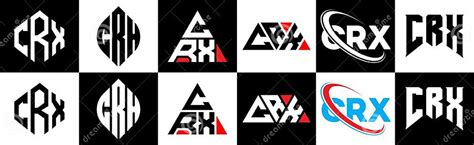 Crx Letter Logo Design In Six Style Crx Polygon Circle Triangle
