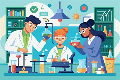 Premium Vector Students Experimenting With Superconductors In