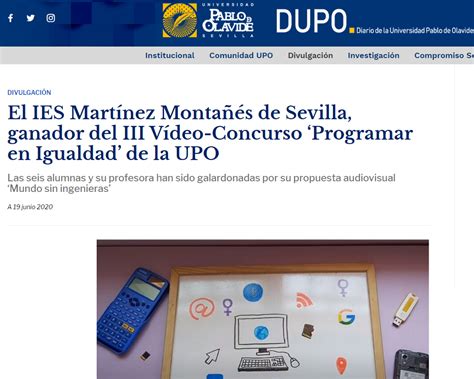 El Ies Martínez Montañés De Sevilla Ganador Del Iii Vídeo Concurso